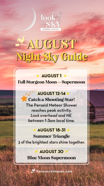 August Night Sky Guide August 2023 - Farmers' Almanac