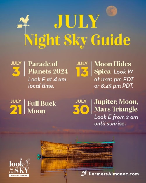 July Night Sky Guide (July 2024) - Farmers' Almanac - Plan Your Day ...